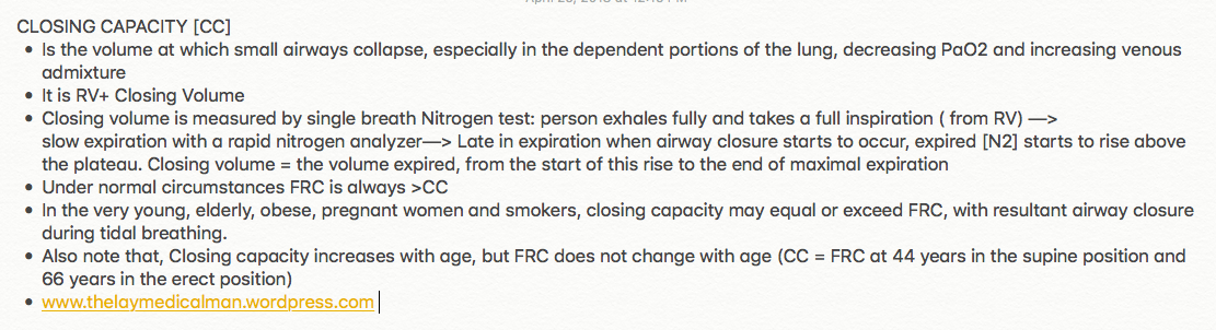 CLOSING CAPACITY – The Lay Medical Man